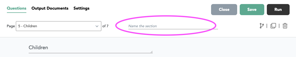 Gavel Help Guide - Section Labels
